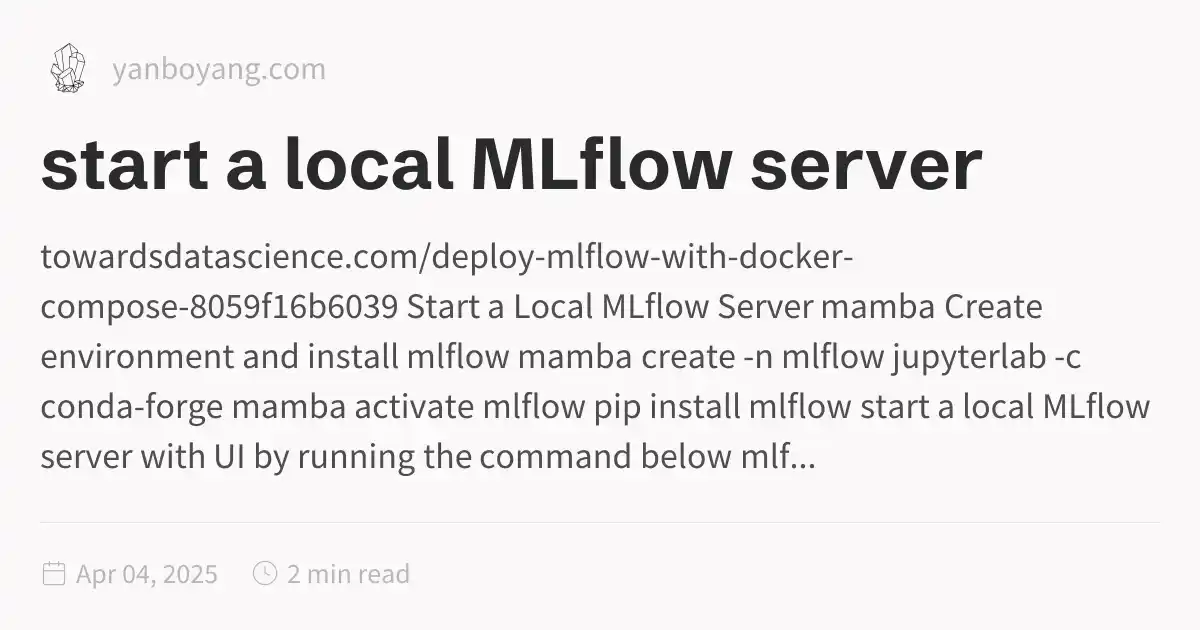 start a local MLflow server