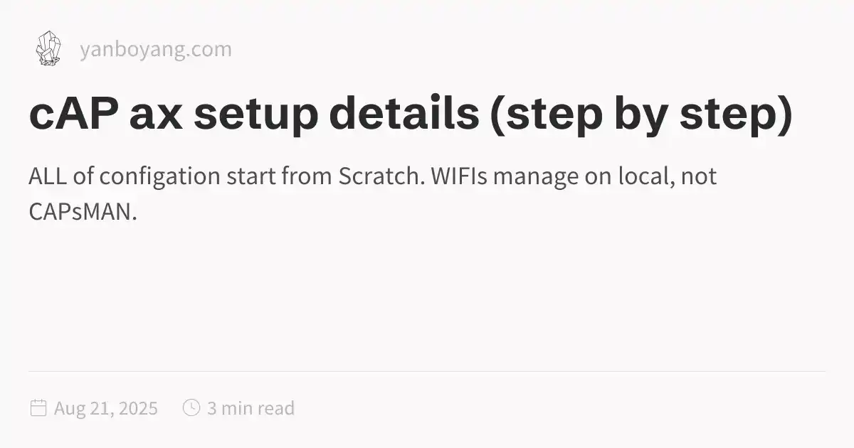 cAP ax setup details (step by step)
